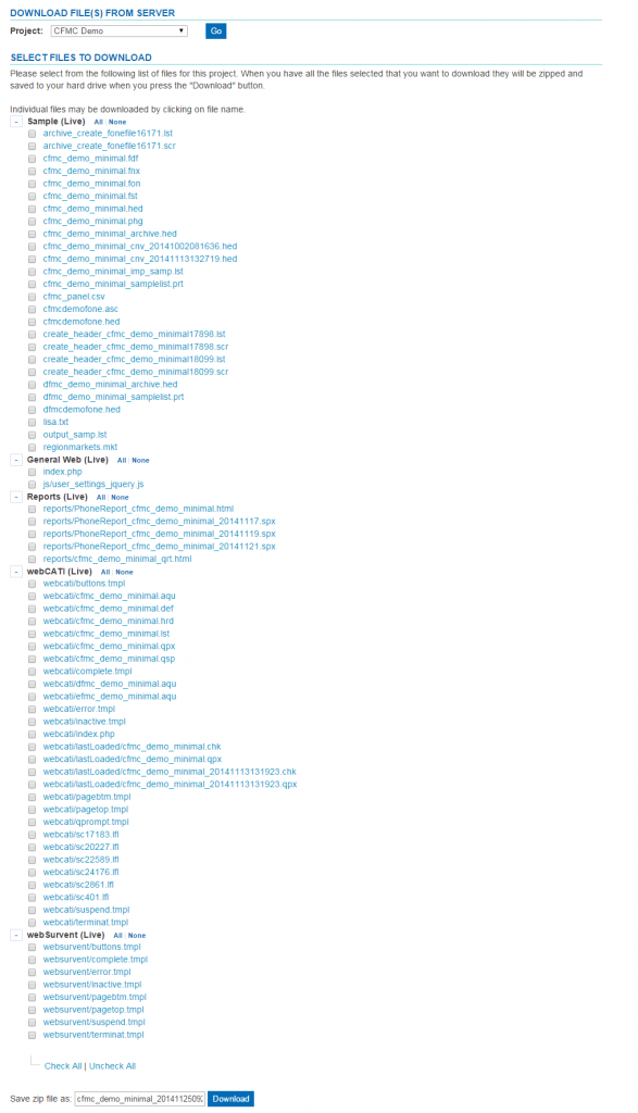 Download Files (Project Setup) – Enghouse Insights (Powered by Survox) Documentation